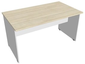 Stůl jednací rovný 140 cm - Hobis Gate GJ 1400 Dekor stolové desky: akát, Dekor lamino podnože: bílá