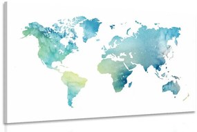 Obraz mapa světa v akvarelu - 120x80 cm