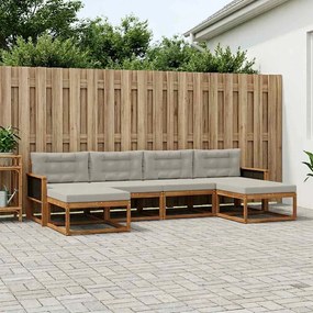 Venkovní pohovková souprava 6 ks Přírodní a světle šedá 3382774