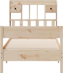 Postel s knihovnou bez matrace 75 x 190 cm masivní borovice 3323050