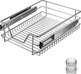 Výsuvný koš do skříňky sada 2 ks 40cm šířka skříňky vnější rozměr