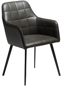OnaDnes -20% ​​​​​Dan-Form Tmavě šedá koženková jídelní židle DAN-FORM Embrace s područkami