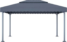 Altán se světelnými LED řetězy 400 x 300 cm antracitový hliník 3070352