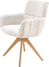 Designová otočná židle Parthenia béžová / dub