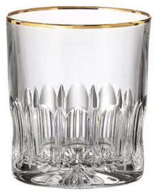 Bohemia Crystal Ručně broušené sklenice na whisky Daisy Line Gold 300m
