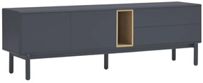 OnaDnes -20% Antracitově šedý lakovaný TV stolek Teulat Corvo 180 x 40 cm
