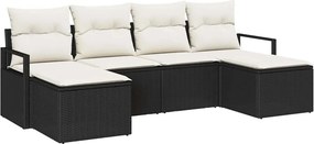 Set pohovek 6 ks Černá polyratan 3346487