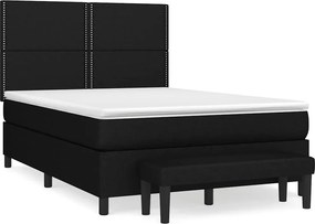 Box spring postel s matrací černá 140x200 cm textil 3136519