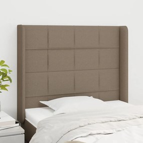 Čelo postele typu ušák taupe 93x16x118/128 cm textil
