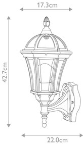 Garden Zone GZH-LB1 - Venkovní nástěnné svítidlo LEDBURY 1xE27/100W/230V IP44