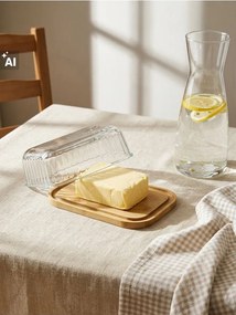 Sinsay - Máslenka s bambusovým podstavcem - clear