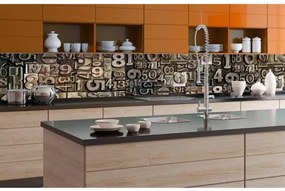 DIMEX | Fototapeta do kuchyně Číslice KI-350-077 | 350 x 60 cm | béžová, černá, šedá