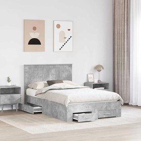 Rám postele s čelo Betonově šedá 120 x 190 cm Kompozitní dřevo 3411335