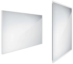 Nimco Zrcadla - Zrcadlo s LED osvětlením, 100x70 cm, hliník ZP 9004