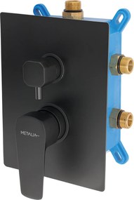 Novaservis Metalia 58, podomítková baterie s boxem 3-výstupová, černá, BOX58051RX-5