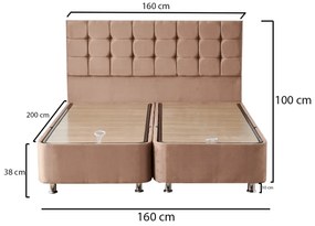 Designová postel Gaphna 160 x 200 cm světle hnědá