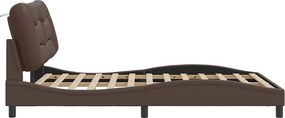 Rám postele bez matrace Hvar hnědý 120x200 cm umělá kůže 3207990