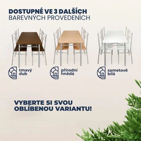 Jídelní set PAUL, 5-dílná, dubová hnědá Jurhan