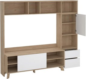FALCO TV stěna Nerea 320 jackson hickory/bílý lesk