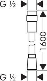 Hansgrohe Isiflex, sprchová hadice 1600 mm s regulací průtoku, chromová, HAN-28248000