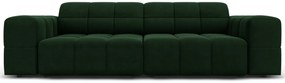 Lahvově zelená sametová třímístná pohovka Cosmopolitan Design Chicago 204 cm