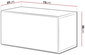 Závěsná skříňka s dvířky NORMANDIA 2 - černá