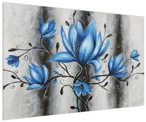 Obraz modrých květů (120x80 cm)