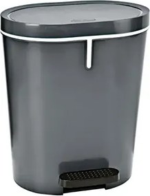 Denox Oval antracit / Odpadkový koš / Pedálový / 25 l / plast