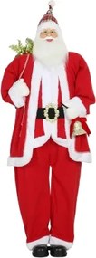 HOMCOM Santa Claus 1,6 m stojící Santa Claus se zvukovou funkcí dárku a vánočních zvonků