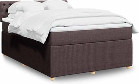 Box spring postel s matrací tmavě hnědá 140x190 cm textil 3287461