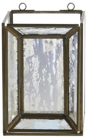 Mosazná antik nástěnná lucerna Jollie - 11*11*17 cm