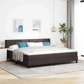 Postel s boxspringem s čelo Tmavě hnědá 200 x 200 cm textil 3341191