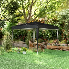 Zahradní altán Outsunny 3x3 m Skládací Pop Up Nastavitelná Výška s Odtokovými Otvory, Kovová Konstrukce a Oxfordská Tkanina s Taškou na Přenášení, UV…