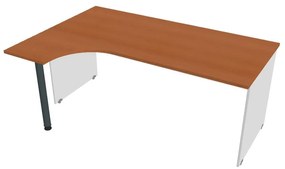 Stůl ergo pravý 180*120 cm - Hobis Gate GE 1800 P Dekor stolové desky: třešeň, Dekor lamino podnože: bílá, Barva nohy: černá
