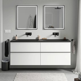 Koupelnová skříňka LAVOA 160 cm s umyvadlem z minerálního odlitku CREAM - možnost volby barvy