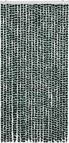 Závěs proti hmyzu zeleno-bílý 100 x 220 cm Chenille 325447