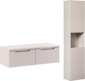 Koupelnová sestava Nova Cashmere II se skříňkami a deskou 100 cm kašmírová