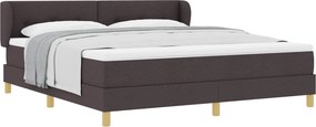 Postel s boxspringem s čelo Tmavě hnědá 180 x 200 cm textil 3340230