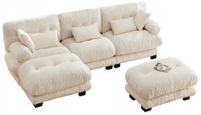 MODULÁRNÍ POHOVKA, ROHOVÁ POHOVKA, VELUROVÁ A ERGONOMICKÁ TKANINA, 5 MÍST