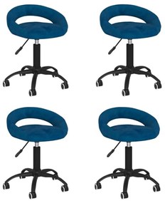 Petromila Otočné jídelní židle 4 ks modré samet