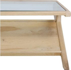 Konferenční stolek se skleněnou deskou ve světle přírodní barvě 70x112 cm Yuki – Light &amp; Living