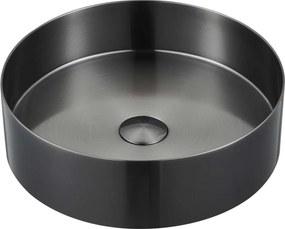 Sapho Aurum - Umyvadlo na desku, průměr 38 cm, bez přepadu, antracit AU101