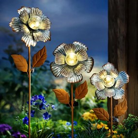Weltbild Solární zahradní zápichy Květinové trio, sada 3 ks
