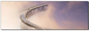 Obraz na plátně - Most v mlze - panoráma 5275A (120x45 cm)