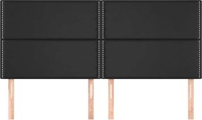 Čelo postele černé 200 x 5 x 118/128 cm umělá kůže 3116300