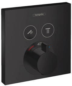 Hansgrohe Shower Select, termostatická baterie pod omítku na 2 spotřebiče, černá matná, 15763670