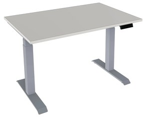 NOBL Dynamic + Elektr. nastavitelný polohovací stůl 120x80 s pamětí Dynamic + Dekor stolové desky: bílá, Barva podnože: šedá