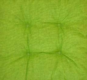 Ratanový taburet s polstrem -světle zelený melír