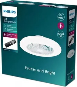 Philips Amigo bílá / Stropní svítidlo s ventilátorem / 20W+42W / 4400l
