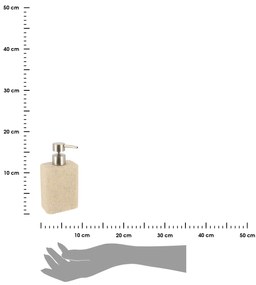 Dávkovač mýdla Fiorillo, písková/s prvky v barvě nerez, 360 ml